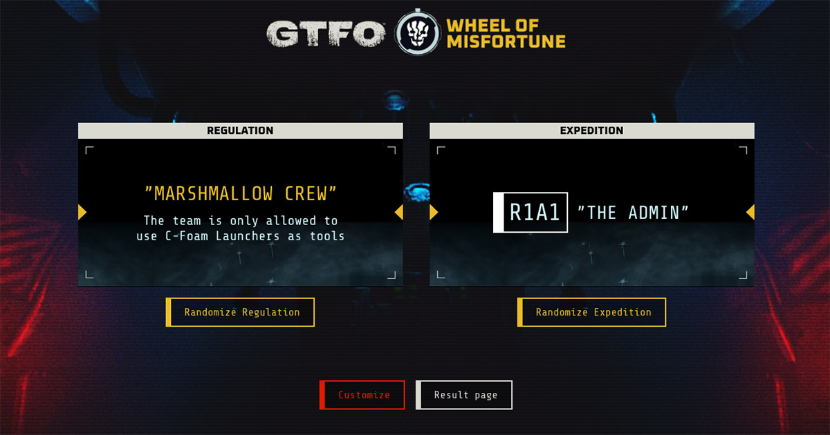 Wheel of Misfortune | GTFO The Game | GTFO The Game